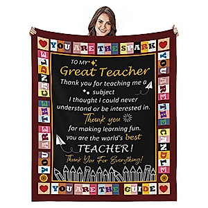 KOPOEELK Teacher Gifts for Women Blanket, Teacher Appreciation Gifts for Birthday Christmas, Funny Teacher Blanket Gifts Soft Cozy Throw Blanket 60x50 Inches