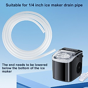 Drain Hose Extension for Nugget & Opal Ice-Maker 1/4'' ID Ice Maker Water Line Hose Repalcement Tube Silicone