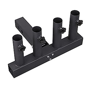VANROUG Upgrade Hitch Mount 4 Truck Flag Pole Holder,Fishing Rod Storage Rack Adjustable Angle for Any Vehicle with Standard 2" Hitch Receiver,Black