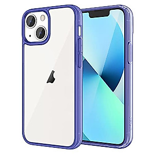 JETech Case Compatible with iPhone 13 Mini 5.4-Inch, Shockproof Phone Bumper Cover, Anti-Scratch Clear Back (Purple)