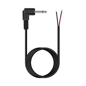 Fancasee 6 ft Replacement 3.5mm 90 Degree Right Angle Male Plug to Bare Wire Open End TS Mono 1/8" 3.5mm Plug Jack Connector Audio Cable Repair