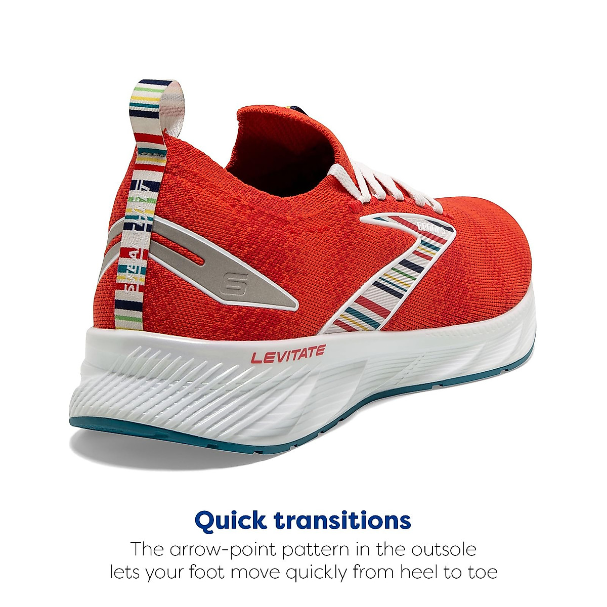 Brooks Women’s Levitate Stealthfit 6 Neutral Running Shoe - Red/White/Blue - 7 Medium