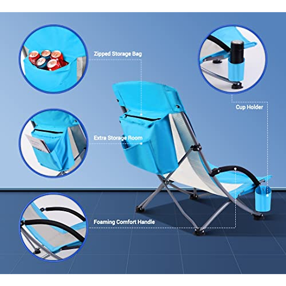 Nice C Beach Chair with Cooler + 2 Pack Beach Chair with Cooler and Umbrella