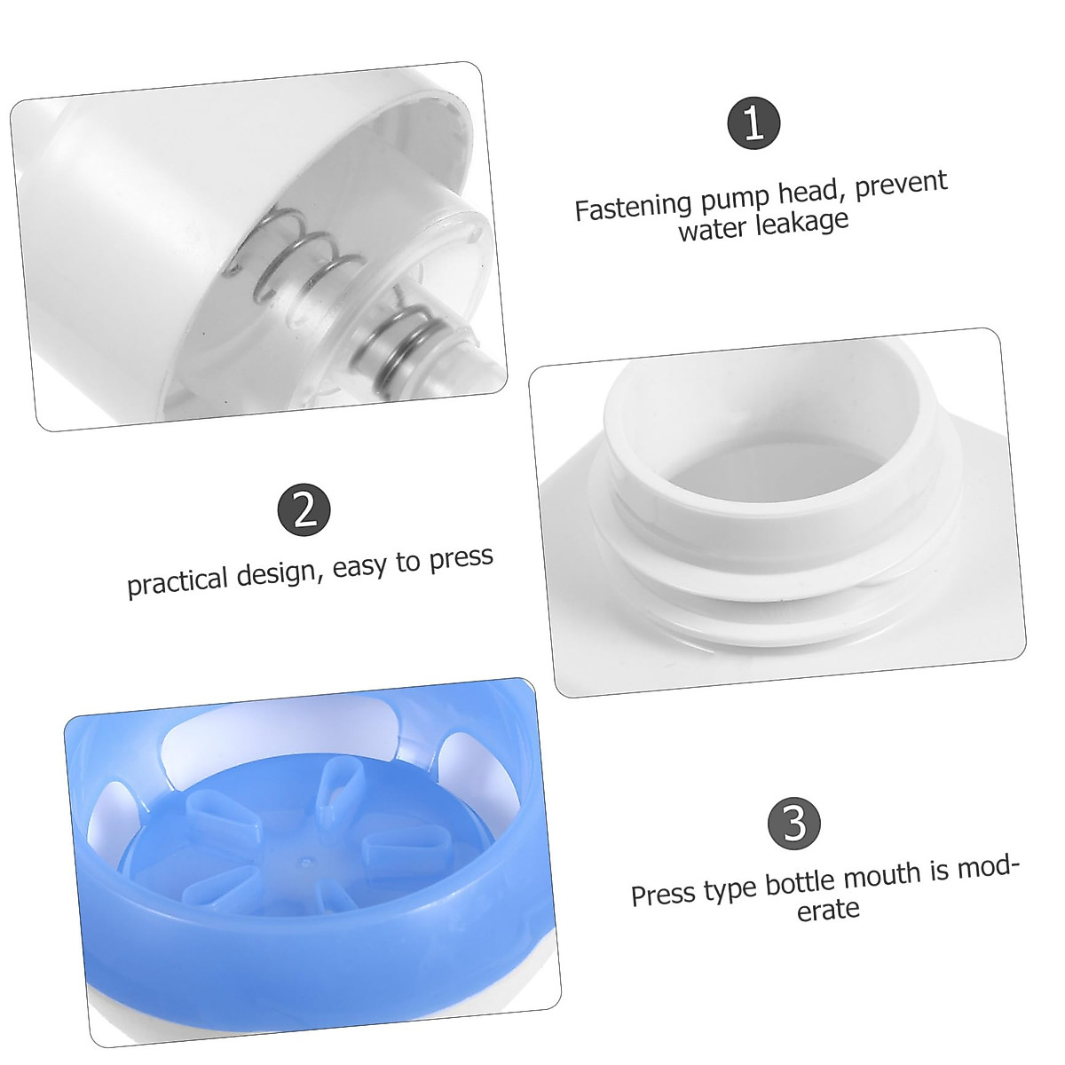 FRCOLOR Soap Pump Bottle Foaming Soap Dispenser 250ml Shampoo Refillable Bottle for Essential Oils Lotions Liquid Conditioner Blue