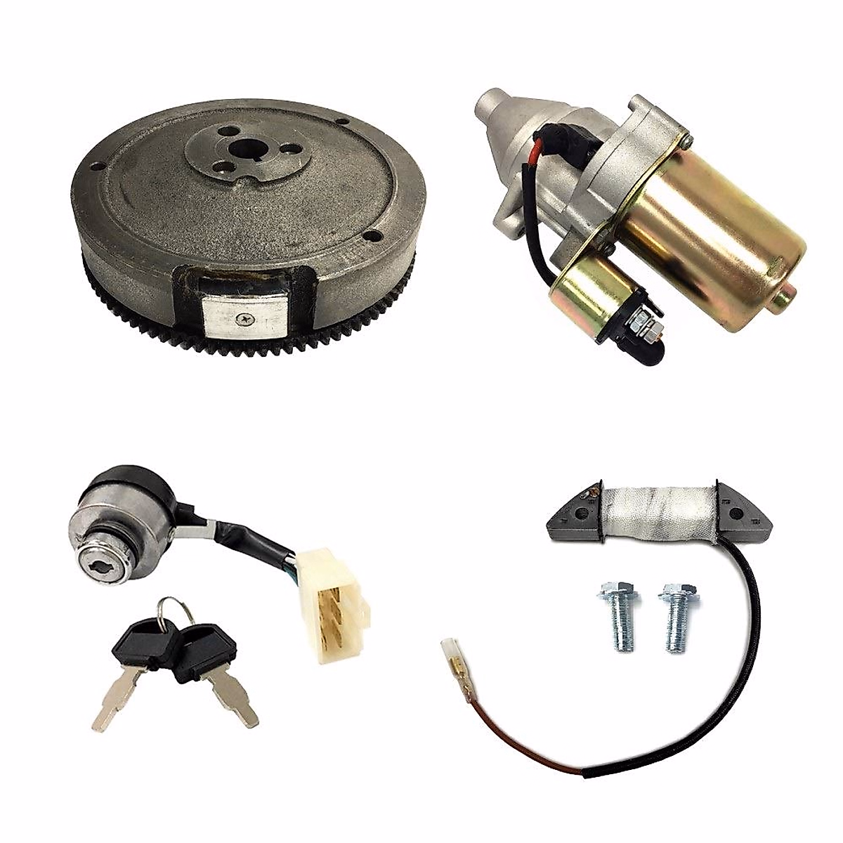 Electric Key Starter Upgrade Kit For Harbor Freight Predator 6500 Watt 420cc Recoil Generator & 5000 5500 6500 Watts 11HP 13HP Manual Cable Start Generator