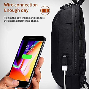 OZUKO Men Sling Backpack Nylon Water Resistant Shoulder Chest Crossbody Sling Bag with USB Charging Port Black (Camouflage)