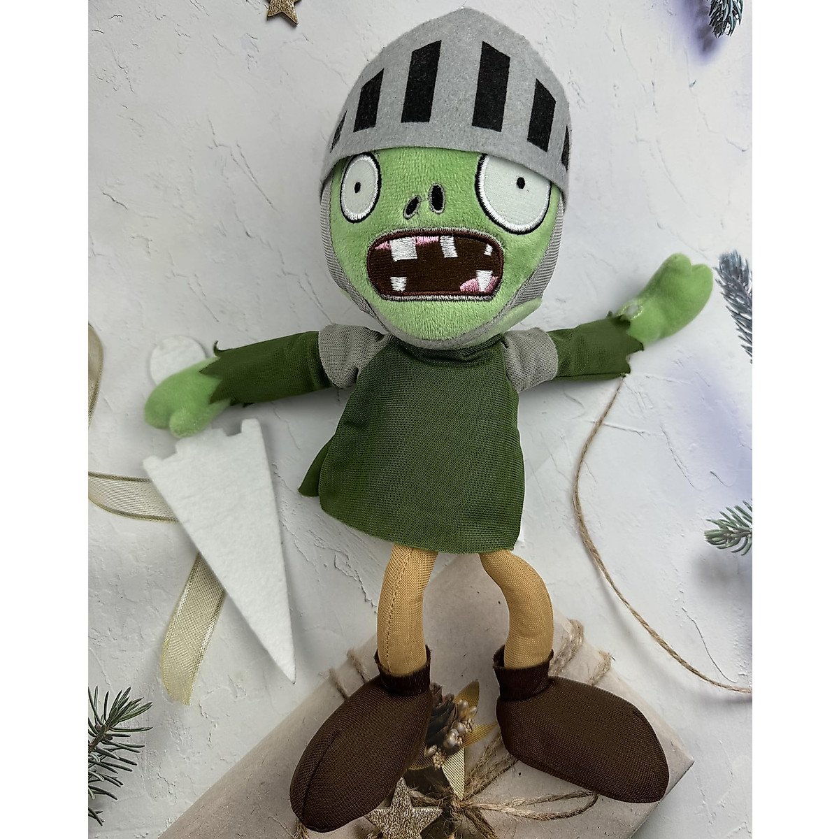 JHESAO 12" PVZ Plants and Knight Zombies Plush Toys Normal Zombies PVZ Plushies 1 2 Stuffed Soft Doll Knight Zombie New