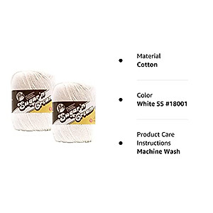 Bulk Buy: Lily Sugar 'n Cream 100% Cotton Yarn (2-Packs) ~ Solids ~ 4 oz. Super Size Skeins (White SS #18001)