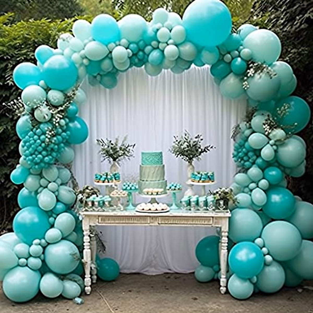 MOMOHOO Teal Balloons Garland Kit - 100Pcs 5/10/12/18 Teal Balloons Birthday Balloons Aqua Balloons, Blue Ballons for Party Wedding Decor Baby Shower, Unicorn Pastel Balloons for Garden Party