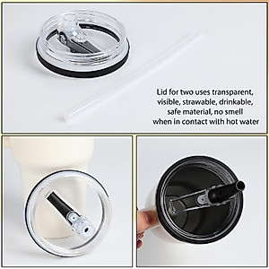 2PCS 40 oz Tumbler Flip Straw Lid Replacement fit for Quencher and Traveler,Spill Proof Splash Resistant Tumbler Lids,Reusable Tumbler Cover for flip straw lid