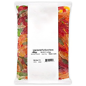 Albanese World's Best Large Assorted Fruit Gummi Worms, 5lbs of Easter Candy, Great Easter Basket Stuffers