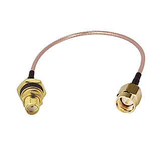 RedYutou SMA Male to with Waterproof Ring SMA Female Bulkhead nut o-Ring RG316 Pigtail Cable /30cm /12 inch RG316 50 ohm Cable (2pcs) Suitable for 4G Antenna, WiFi Router