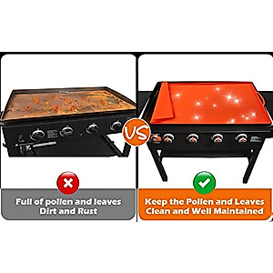 36" Griddle Silicone Protective Mat for Blackstone, Protective Cover Mats with Tong for Blackstone 36in Griddle Top Covers for Blackstone Protector Indoor Outdoor-Orange(Not for 36'' Cabinet Griddle)