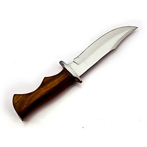 Nooraki - 12" Premium Handmade 440c Stainless Steel Bowie knife with leather sheath Razor Sharp, Multipurpose Knife with Rose Wood Handle for Everyday Carry, Camping, Hunting