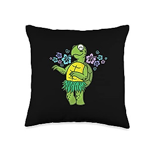 Turtle reptile carapace old Sauropsida Testudines Turtle Dancing with Skirt Reptile Water Throw Pillow, 16x16, Multicolor