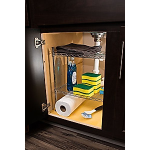 Internet's Best 2-Tier Mini Wire Utility Shelving - Chrome - Small Shelf - Adjustable Rack Unit - Kitchen Bathroom Pantry Laundry Storage - Under The Sink Organization - Organize Your Cabinets