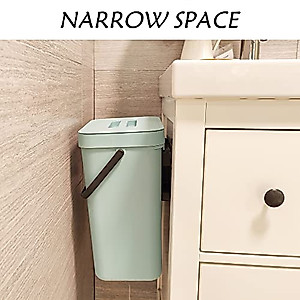 StoneSpace Under Sink Compost Bin Indoor Kitchen Sealed, 3.2 Gallon/12L Compost Bucket for Kitchen, Wall Mounted Small Trash Can with Lid，1 Pack Blue