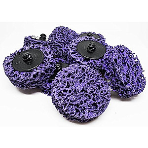 Benchmark Abrasives 2" Quick Change Non Woven Nylon Extra Coarse Strip Discs for Sanding Polishing Paint Removal with Male R-Type Backing Use with Die Grinder - (10 Pack)