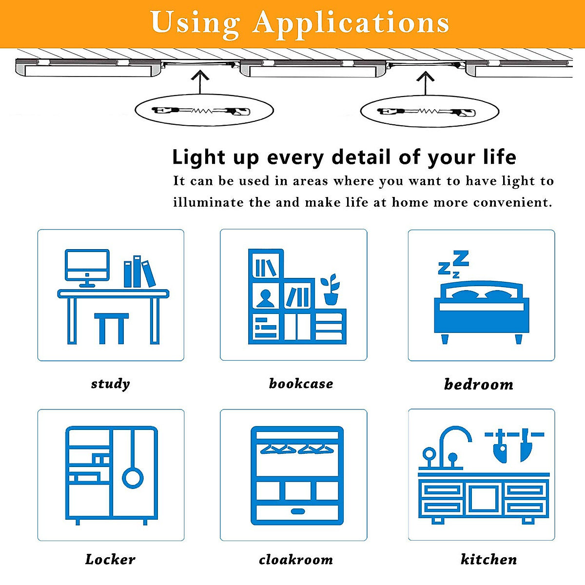 LED Under Cabinet Lighting plug in – ZHIKE (2020 New) Touch Dimmable linkable closet Light for Counter Kitchen Accent Light Natural White 4000K, Tool-Free Install, 9" Length 3-Bars ETL Adapter