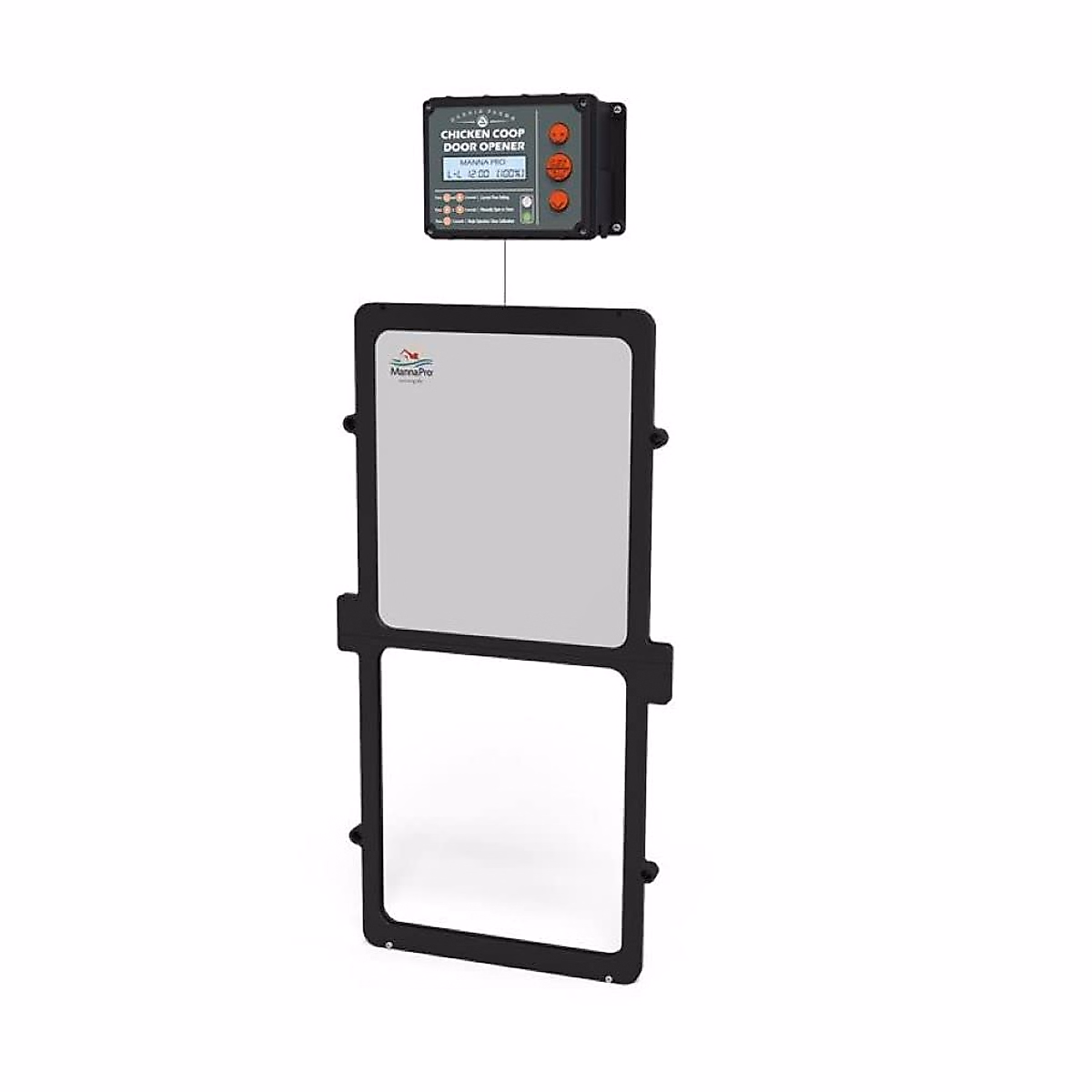 Manna Pro Harris Farms Automated Chicken Coop Door – Auto Door with Built-in Timer and Light - Flock Security System,White