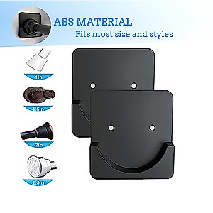 LGQXGO Adhesive Shower Curtain Rod Holders - No Drilling | Waterproof | Heat Resistant | Max Load 50 lbs | Perfect for Bathroom Walls | 2 Pack,Black Shower Rod Holders (Rod Not Included)