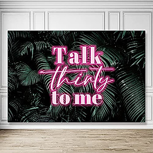 Rcoaror Palm Leaves Talk Thirty to Me Backdrop Pink 30th Birthday Party Background for Photography Girls Women Cheers to 30 Years Summer Decorations Dirty Thirty Supplies 71X47inch