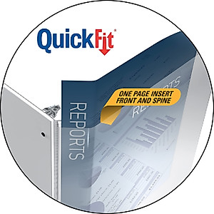 QuickFit Heavy-Duty Landscape 3-Ring Binder, Round Ring, 8 1/2 Inches by 11 Inches, 2 Inch, White