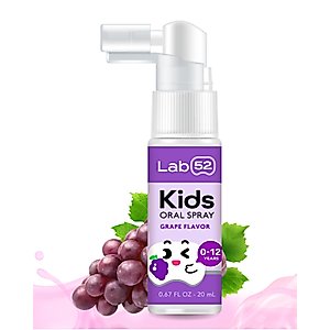 LAB52 Kids Oral Spray, Toddler Toothpaste Helper for Cavity Repair and Fresh Breath, Children Anticavity with Fluoride Free for Newborn to Preschoolers, Xylitol Grape Flavor