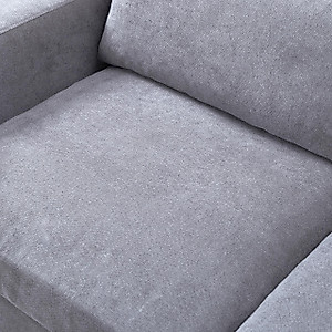 Lepfun Oversized Fabric Set, Extra Large L Shaped Reversible Chaise Sectional Couch, 124.4” Width, 4 Seat Modular Sofa with Storage Ottaman, Light Grey