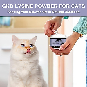 L-Lysine Powder for Cats, Immune Support for Cats, Supports Immune and Eye Health Supplement, Lysine for Cats, Aid with Reduces Eye Discharge, Alleviates Sneezing and Runny Nose