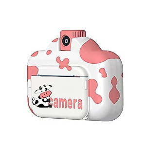 QSYY Children's High-Definition Printable Digital Camera, 20 Million Pixels, 2.4-Inch Display, with 32G Memory Card Printing Paper, Gifts for Boys and Girls,Pink
