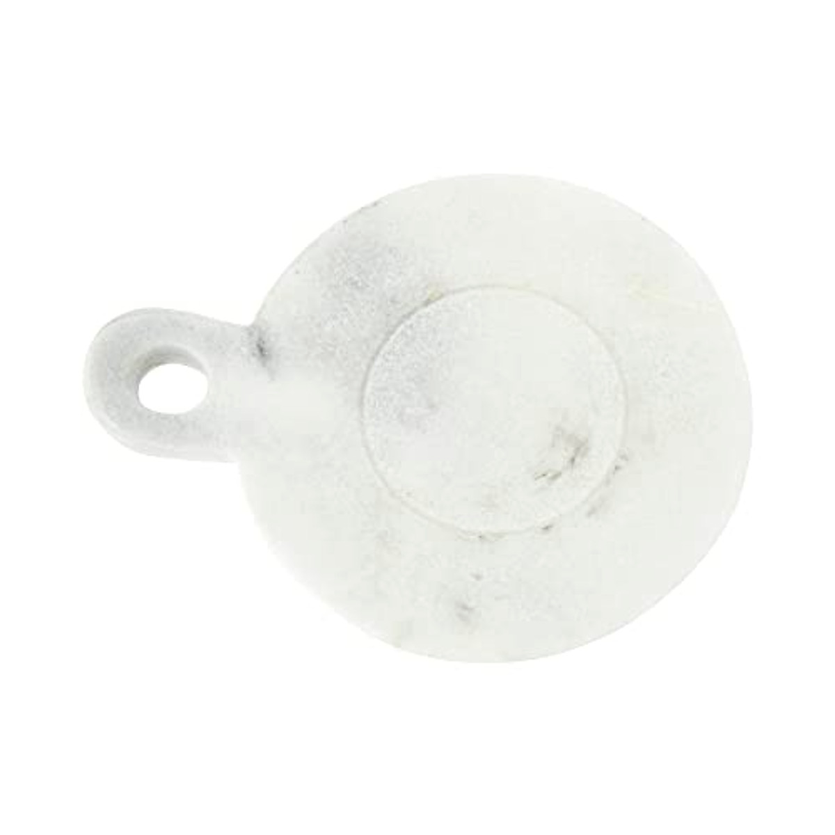 Creative Co-Op Small Marble Handle Dish, 4", White