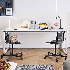 Coleshome 72 Inch Computer Desk with USB Ports, Large Office Desk, Long Study Student Writing Desk, White Marble