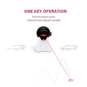 Cat Toy Interactive Automatic, Motion Activated Laser Toy for Indoor Cats/Dogs/Kitten/Kitty, USB Rechargeable, Auto On/Off, Fast and Slow Random Pattern, Silent Pet Laser Pointer Toy (P08)