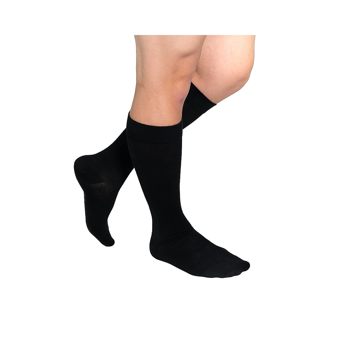 Royfa Cotton compression socks for Women and Men, 15-20 mmHg support stockings, Closed Toe circulator compression sock (Medium, Ebony)