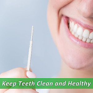 JiaUfmi 1100Pcs Dental Picks Plastic Toothpick Oral Hygiene 2 Way Interdental Brush Stick