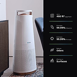 DH Lifelabs | Aaira + HEPA Hydrating Dry Air Purifier | HOCl Cleans Deodorizes & Moisturizes Air + H13 HEPA Filter Allergies Pets | Eliminates 99.9% Bacteria Viruses Mold | Large Rooms Home | White