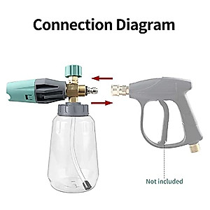 Sooprinse Foam Cannon, Adjustable Snow Foam Lance Transparent Body, Professional Car Foam Blaster with 1/4 Inch Quick Connector, 4000 PSI, 1L
