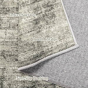 8x10 Area Rugs for Living Room Bedroom: Large Washable Rugs 8x10 Soft Abstract Rug Indoor Floor Non-Shedding Non Slip Carpet for Dining Room Under Table Nursery Farmhouse Home Office (Grey)
