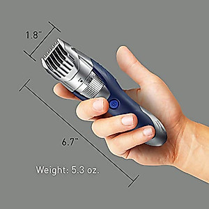 Panasonic Cordless Men's Beard Trimmer With Precision Dial, Adjustable 19 Length Setting, Rechargeable Battery, Washable - ER-GB40-S (Blue)