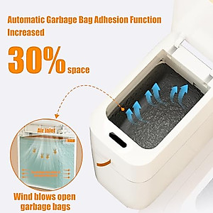 YEEFIGRO Automatic Trash Can, Bathroom Trash Cans 15 Liter / 4 Gallon Slim Smart Trash Bin with Lid, Touchless Rechargeable Garbage Can, Waterproof Trash Can for Office, Bedroom, Living Room