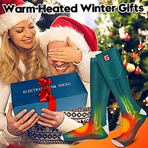 Electric Heated Socks Rechargebale Battery Powered Heating Socks for Men Women,Winter Thermal Insulated Thick Sox Kit for Chronically Cold Feet,Novelty Sports Hunting Hiking Skiing Foot Warmer Socks