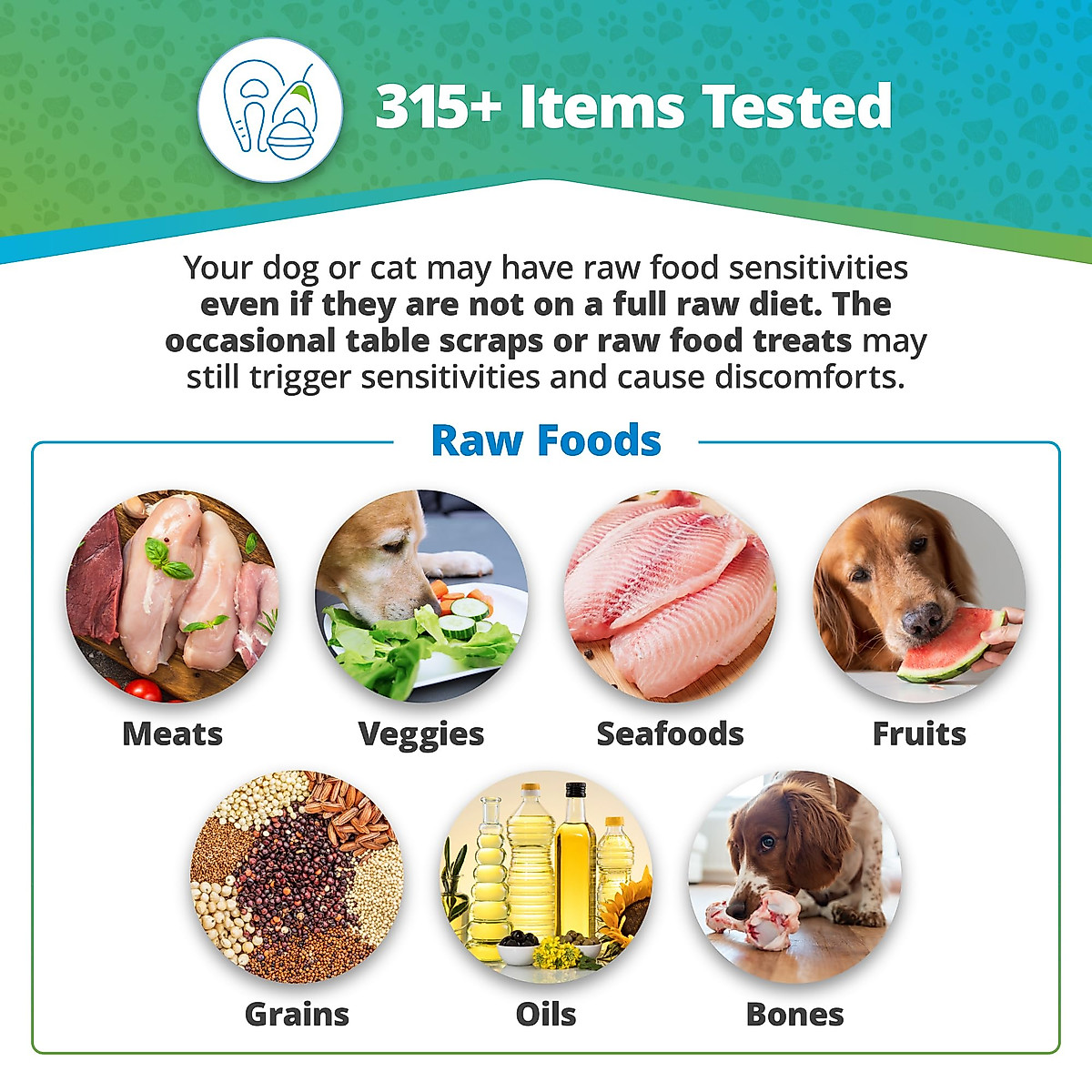 5Strands Pet Raw Food Intolerance Test, at Home Sensitivity Test for Dogs & Cats, 315 Items, Hair Analysis, Accurate for All Ages and Breed, Results in 5 Days - Chicken, Beef, Duck