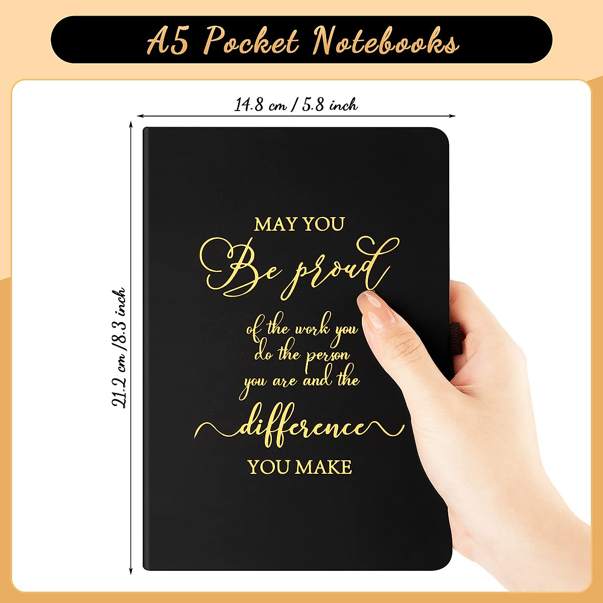 Tisancy 20 Pieces Employee Appreciation Gifts Thank You Leather Journal Notebook Team Gifts for Coworker Staff Inspirational Notebooks for Housekeeping Week(Black Stylish,A5 Size)