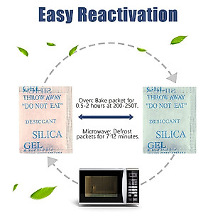 45 Pcs 5 Gram Silica Gel Packs, Transparent Desiccant, Desiccant Packets for Storage, Moisture Packs for Spices Jewelry Shoes Boxes Electronics Storage, Food Safe