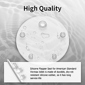 Toilet Tank Silicone Flapper Seal for American Standard 7381424-100.0070A Vormax Toilet, 4-Pack