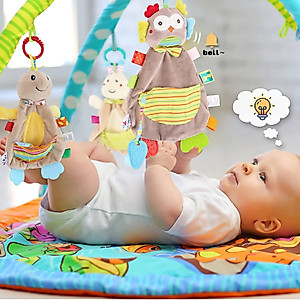 Baby Teething Cuddly Teether with Bee Character, 3 Textured Teething Places, BPA-Free Silicone, Soft Fabric Textures to Explore, and Crinkle Sounds to Discover