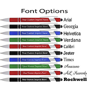 Personalized Pens with Stylus - The Legacy - Custom Metallic Printed Name Pens with Black Ink - Imprinted with Logo or Message - Great Gift Ideas - FREE PERSONALIZATION 12 pcs/pack (Black)