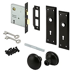 Prime-Line E 2798 Mortise Lock Set, Matte Black