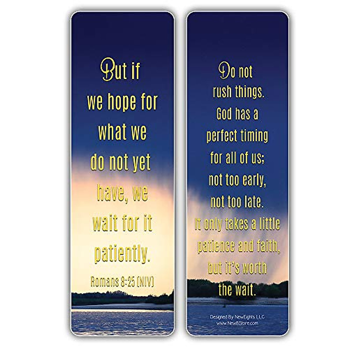 NewEights Famous Verses and Quotes on Patience Bookmarks (12-Pack) – Daily Motivational Card Set – Epic Collection Set Book Page Clippers – Cool Gifts for Men, Women – Bible Verses Sayings
